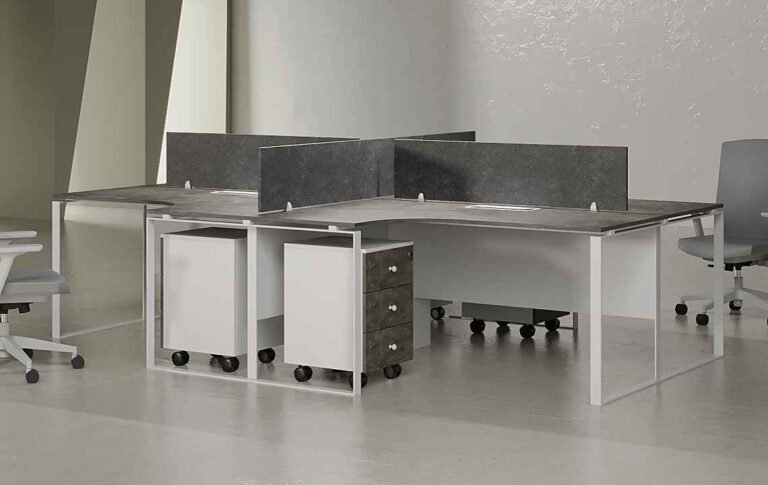 Bank 2 Cluster Workstation (Black Leg) - Office Furniture Dubai ...