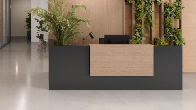 Snow Reception Desk Black Leg | Modern & Stylish Reception UAE